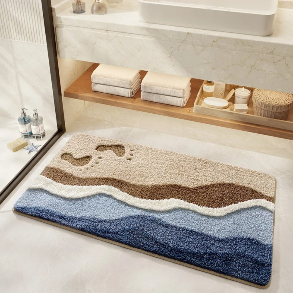 Seaside Footprint Pattern Bath Mat – Casa & Beyond